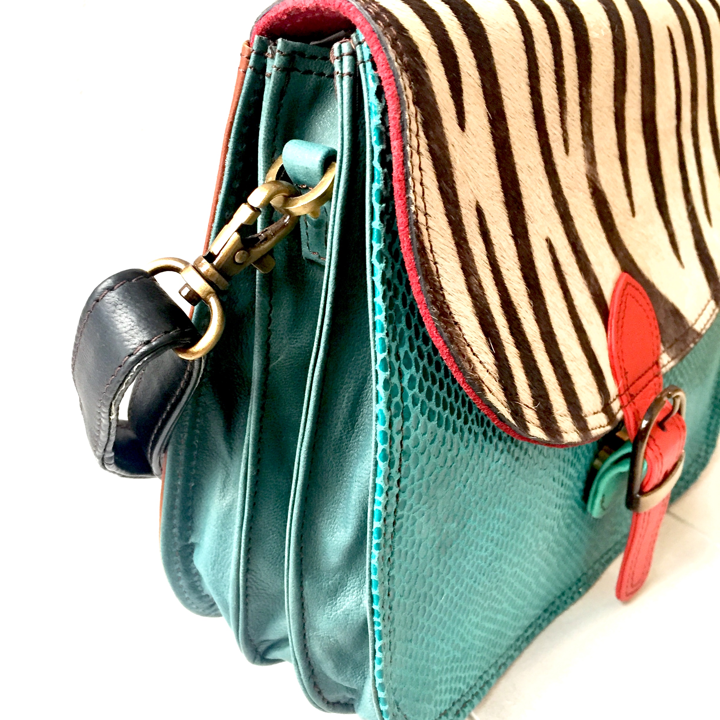 Bolso Cebra Turquesa - Boho Company